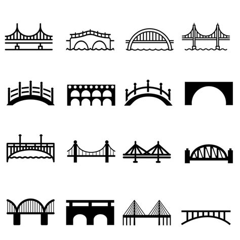 pont icône vecteur ensemble pont icône divers des ponts illustration