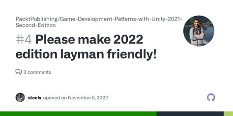 please make 2022 edition layman friendly · issue 4 · packtpublishing game development patterns