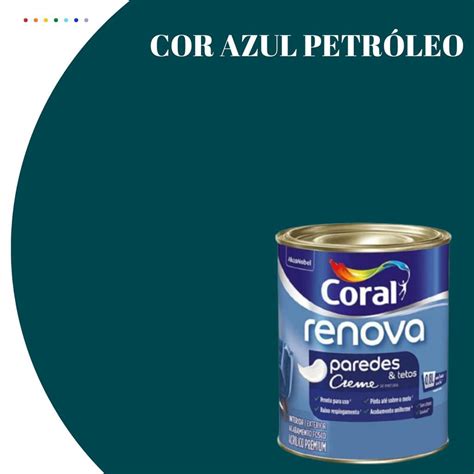 Tinta Parede Azul Petróleo Acrílica Fosca Renova 800ml em Promoção na