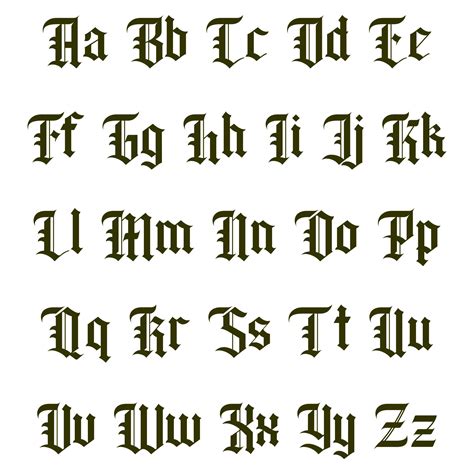 Free Printable Old English Alphabet