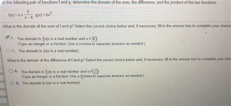 solved or the following pair of functions fand g determine