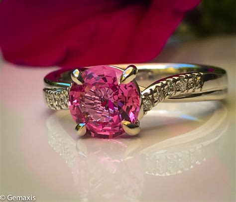 White Gold Pink Tourmaline Ring Gemaxis