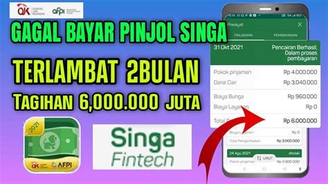 GAGAL BAYAR PINJAMAN ONLINE LEGAL SINGA TELAT 2BULAN TOTAL TAGIHAN