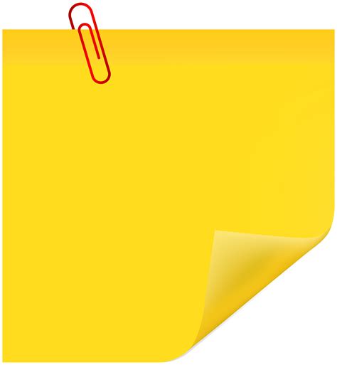 Sticky Note With Paperclip Png Clip Art Best Web Clipart