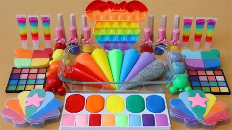 Mixingrainbow Eyeshadow And Makeup Parts Glitter Into Slime