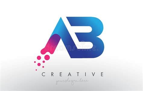 AB Letter Design With Creative Dots Bubble Circles And Blue Pink Colors