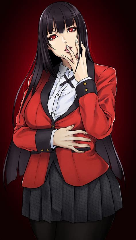 Anime Chicas Anime Kakegurui Jabami Yumeko Cabello Largo Cabello