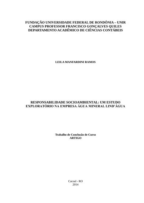 PDF FUNDAÇÃO UNIVERSIDADE FEDERAL DE RONDÔNIA UNIR word pdf