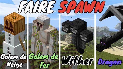Comment CRÉER un Golem de Neige un Golem de Fer un Wither et un Ender