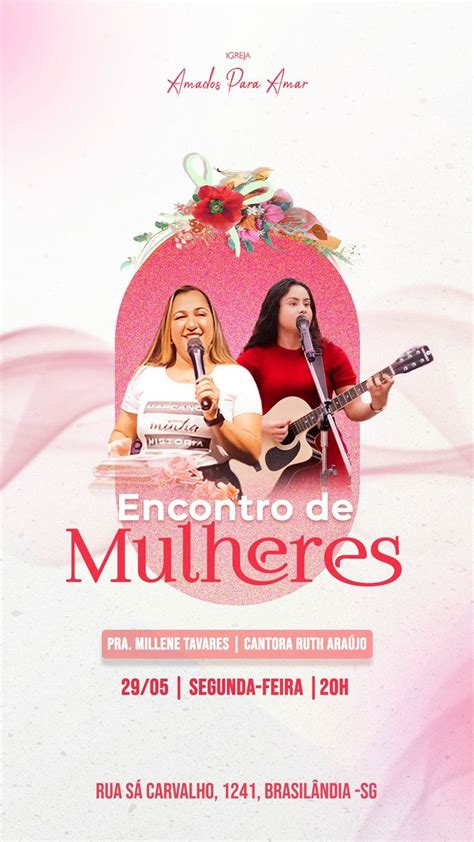 Culto Encontro De Mulheres Flyer Culto De Mulheres Cartazes