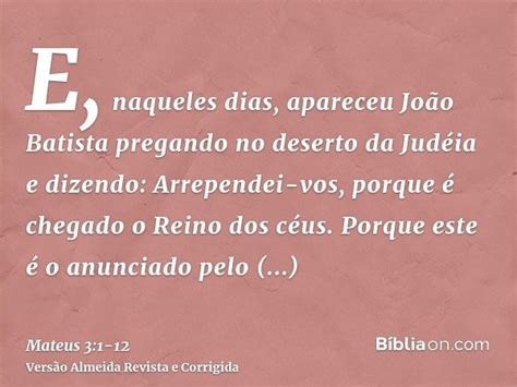 Mateus 3 1 12 Bíblia