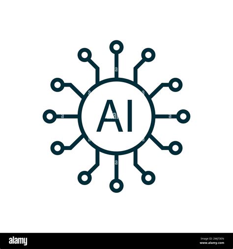 Artificial Intelligence Ai Processor Chip Vector Icon Processor