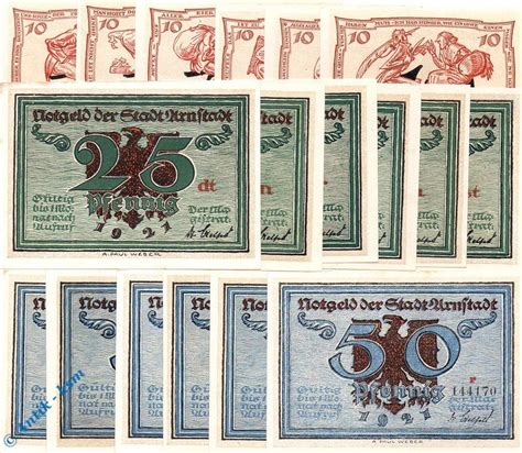 Notgeld DE 18 Scheine Kpl Arnstadt 3 Notgeld Sets Mit 18 Scheinen In