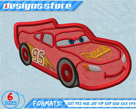 LIGHTNING MCQUEEN APPLIQUE Embroidery Machine Design Pattern Etsy