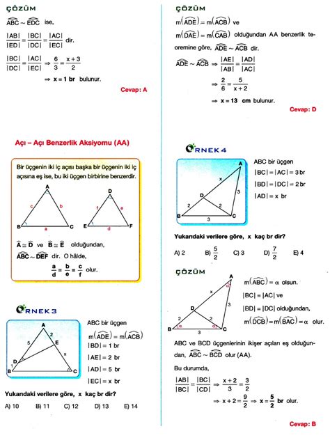 Gende Benzerl K Konu Anlatimi Matematik Kitap Z Mleri Matematik