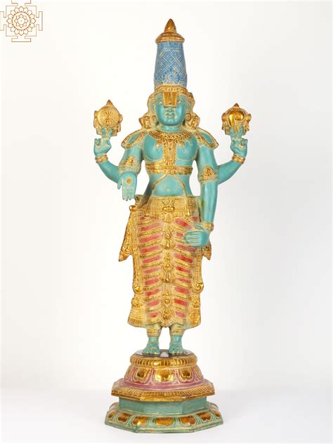 33 Standing Tirupati Balaji Venkateshvara Brass Statue Exotic