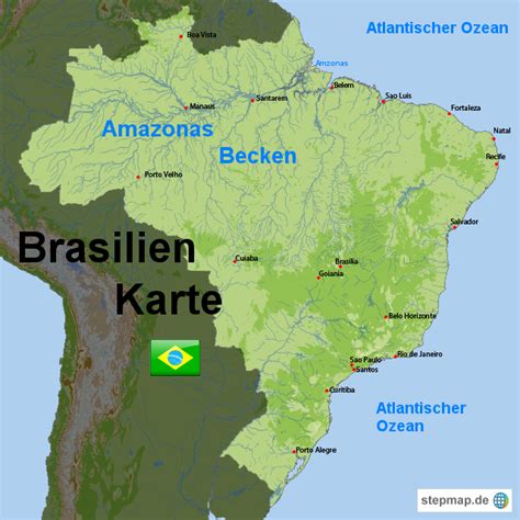 Brasilien Karte Von Karten Landkarte F R Brasilien