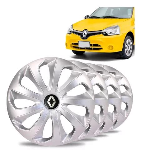 Jogo 4 Calotas Velox Aro 14 Prata Renault Clio Sandero Logan Frete grátis