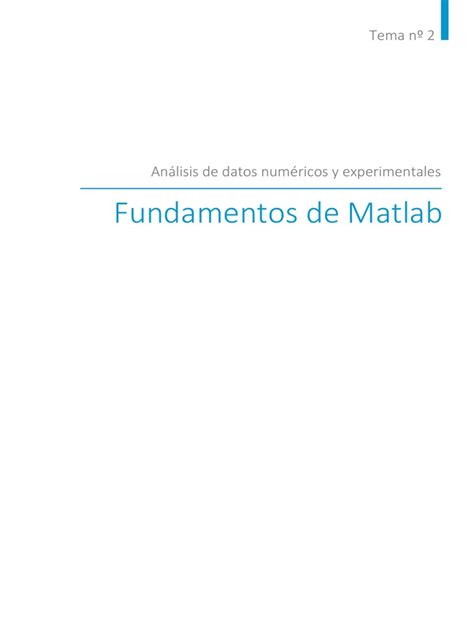 tema2 fundamentos de matlab pdf matlab matriz matemáticas