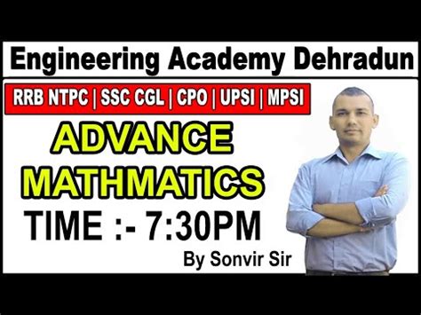 Lec Advance Math For Rrb Ntpc Ssc Cgl Cpo Upsi Mpsi By