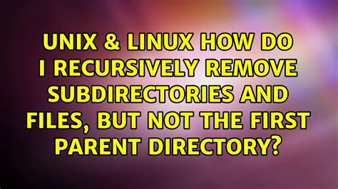 How Do I Recursively Remove Subdirectories And Files But Not The First