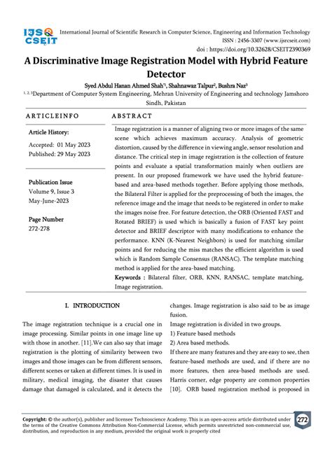 pdf a discriminative image registration model with hybrid feature detector