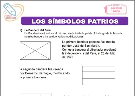 Los S Mbolos Patrios Para Primero De Primaria Fichas Educativas