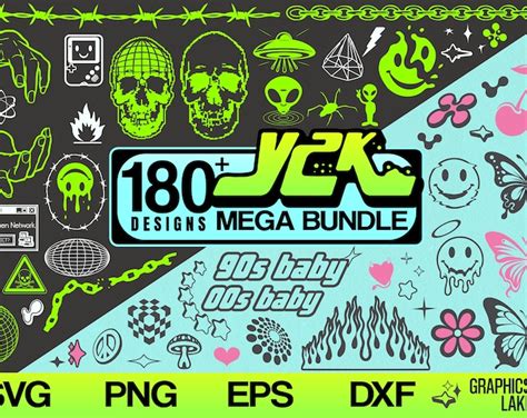 150 Y2k Vector Icon Shapes Bundle Pack For Brand And Graphics Design