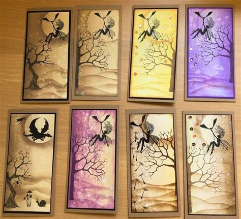 Six Cards With Different Designs On Them Sitting On A Table