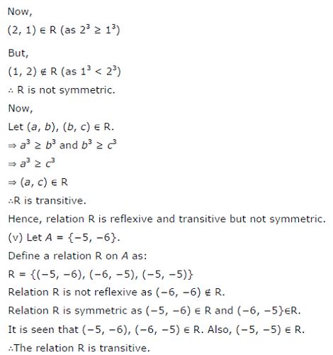 given an example of a relation which is i symmetric but neither reflexive nor transitive