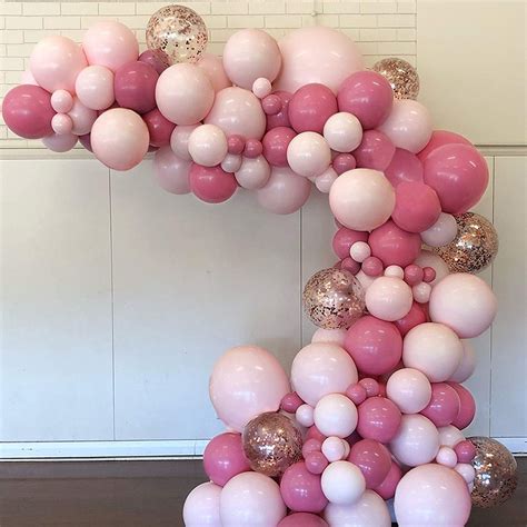 Pcs Pink Balloons Garland Arch Kit Dust Rose Gold Etsy