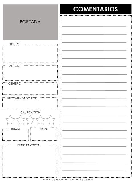 Conejo Literario Diario De Lecturas Reading Journal GRATIS