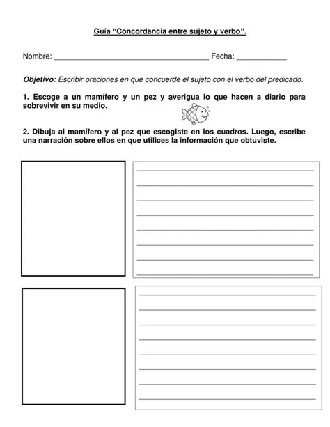 Gu A Concordancia Entre Sujeto Y Verbo Cuarto A O B Sico Profe Social