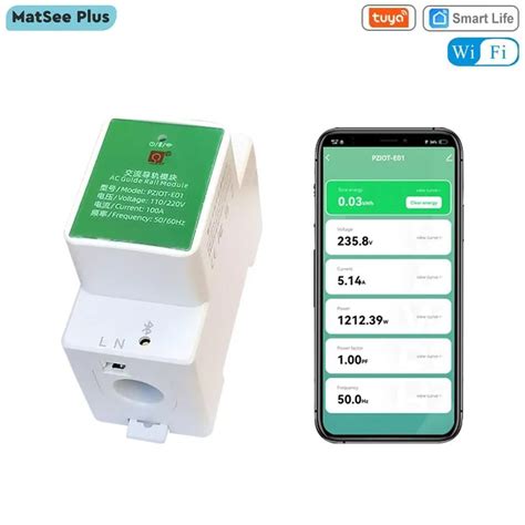 Tuya Smart Single Phase Wifi Electricity Energy Meter Din Rail With Ct