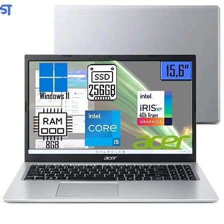Notebook Acer Aspire A315 58 573P Core I5 1135G7 8GB 256GB SDD