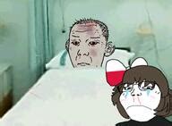 Soybooru Post Soyjaks Bed Bloodshot Eyes Bruise Closed Mouth