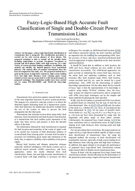 pdf fuzzy logic based high accurate fault classification of single and double circuit power