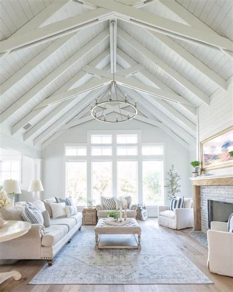 White Vaulted Ceiling Design For Living Room Soul Lane