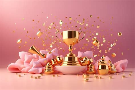 Os vencedores 3d mínimos taça de ouro vencedores de ouro estrelas