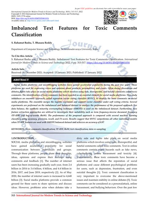 pdf imbalanced text features for toxic comments classification