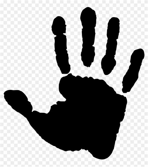 Handprint Clip Art Black And White