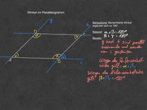 Winkel Und Ihre Beziehungen Im Parallelogramm YouTube