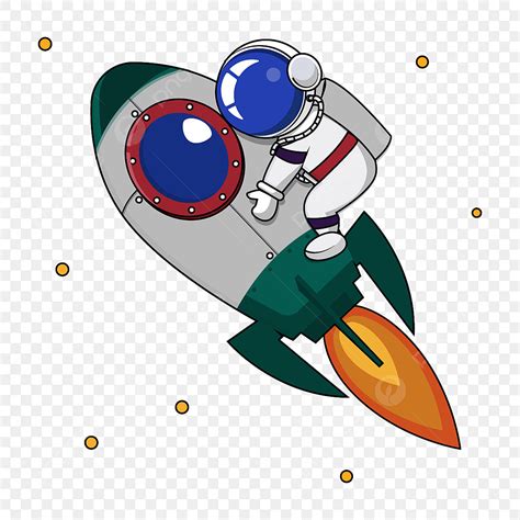 Astronauta De Dibujos Animados Lindo Abrazando Cohete PNG Dibujos