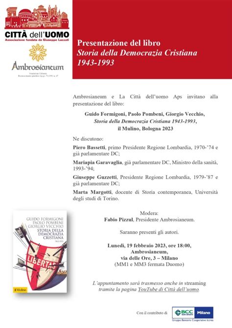 Presentazione Libro Storia Della Democrazia Cristiana 1943 1993