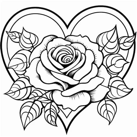 Dessins De Coeur Et De Rose Au Crayon