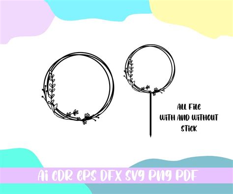 Circle Frame Svg Bundle Cake Topper Svg Files For Cricut Etsy Australia