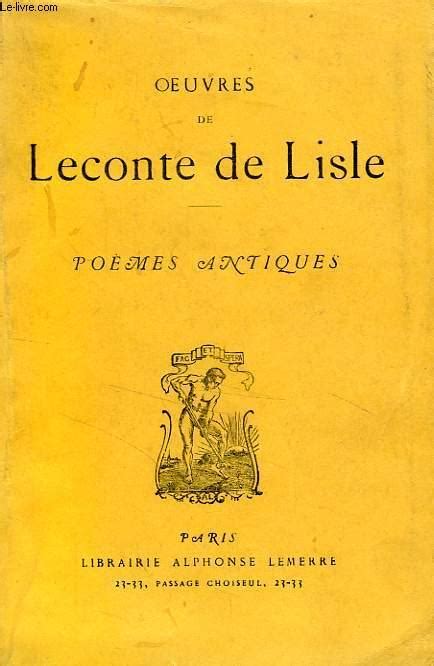 POEMES ANTIQUES Von LECONTE DE LISLE Bon Couverture Souple 1943 Le