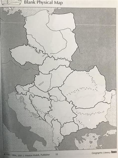 Blank Physical Map Of Europe With Rivers