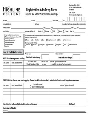 Course Add Drop Form Templates PdfFiller