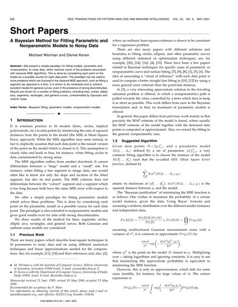 pdf a bayesian method for fitting parametric and nonparametric models to noisy data
